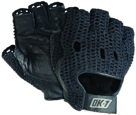 OK-1 Fingerless Mesh Back Lifter's Gloves NWGS - Padded, Premium Grain ...