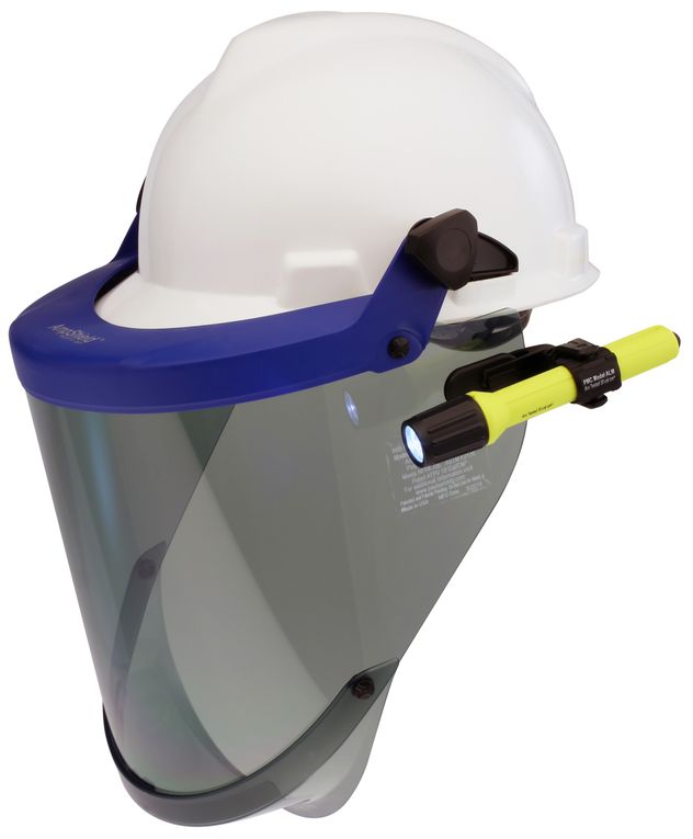 CPA arc flash rated overhoods with grey flip-up visors — Calorie/cm2 ...